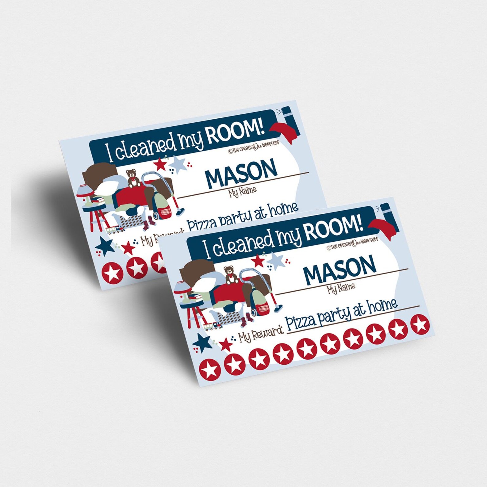 Printable Chore Punch Cards for Children, Editable Name and Reward ...