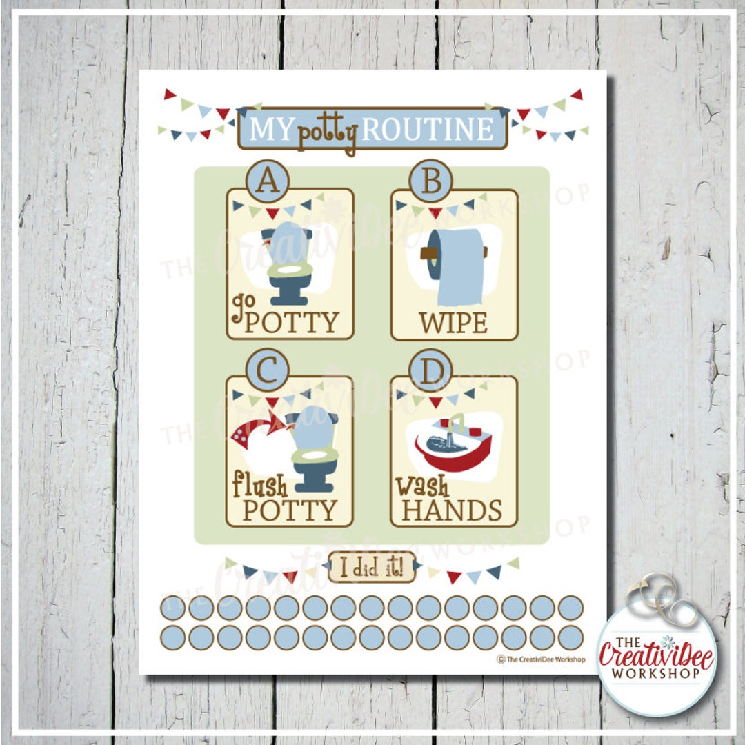 Potty Training Chart, Vertical Toilet Training, Print at Home - Etsy