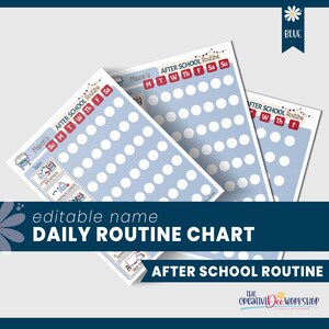 Printable After School Routine Chart for Kids - Daily Schedule for ...