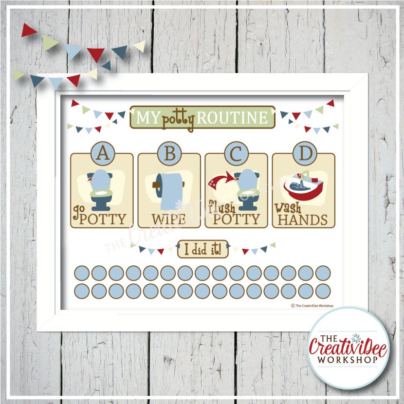 Potty Training Chart Printable Potty Chart Potty Routine - Etsy UK