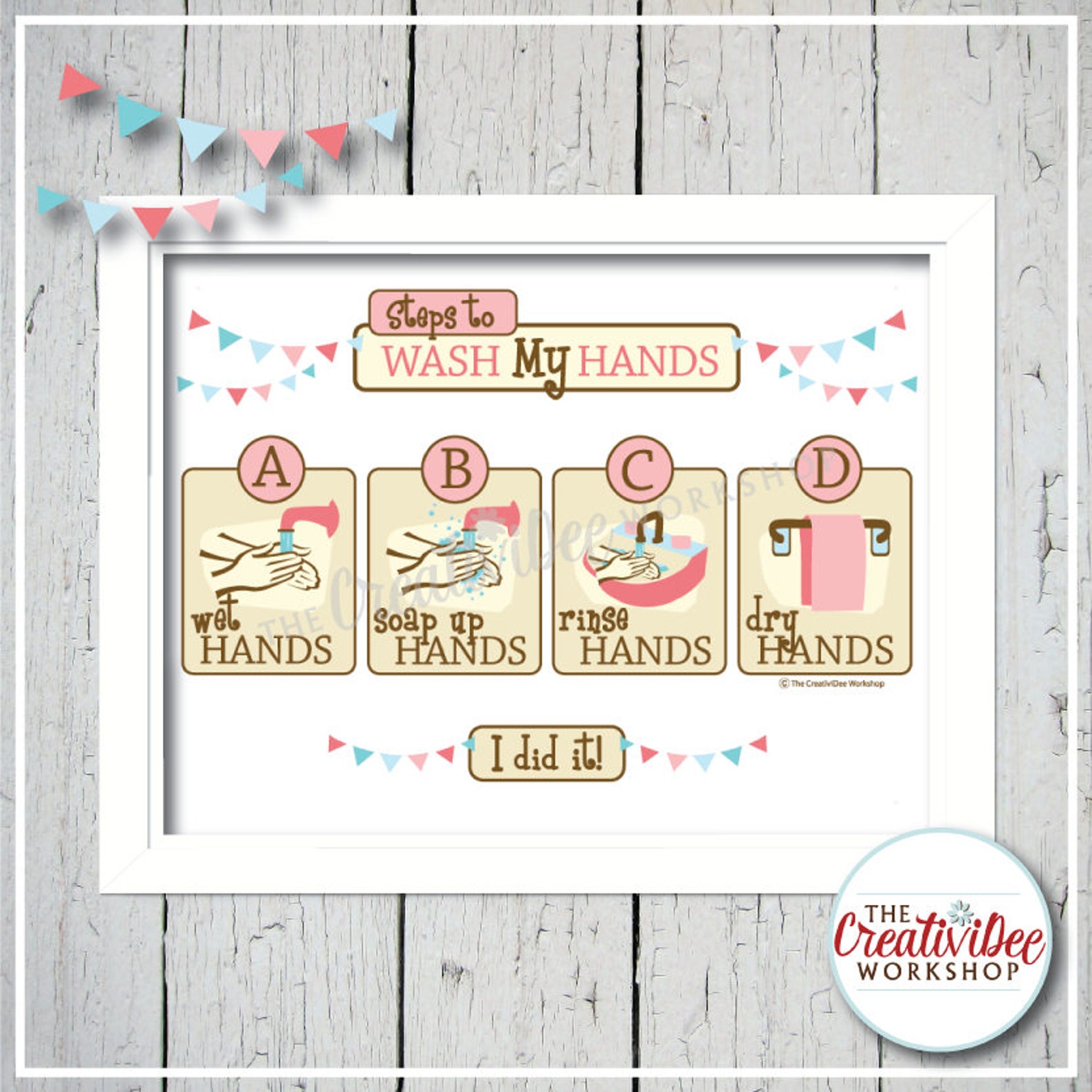 Wash My Hands Chart | Pink | Children's Chart | Classroom Chart ...