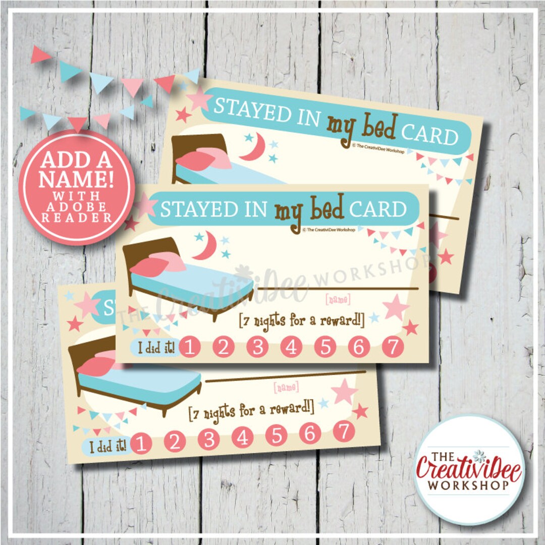 Stayed in My Bed Punch Cards | Editable Name | Punch Card | Pink ...