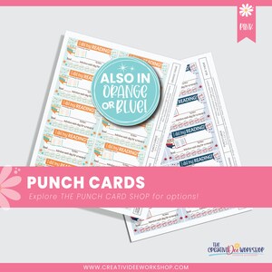 Printable Reading Punch Card, Pink, Editable Name and Time (digital ...