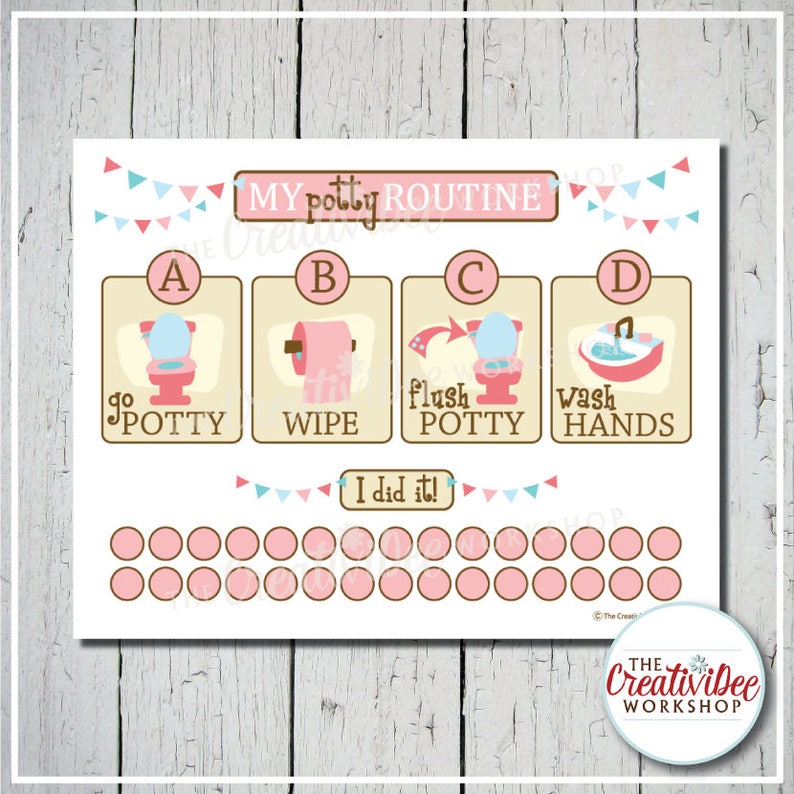 Printable Potty Training Chart Pink Digital Download You - Etsy