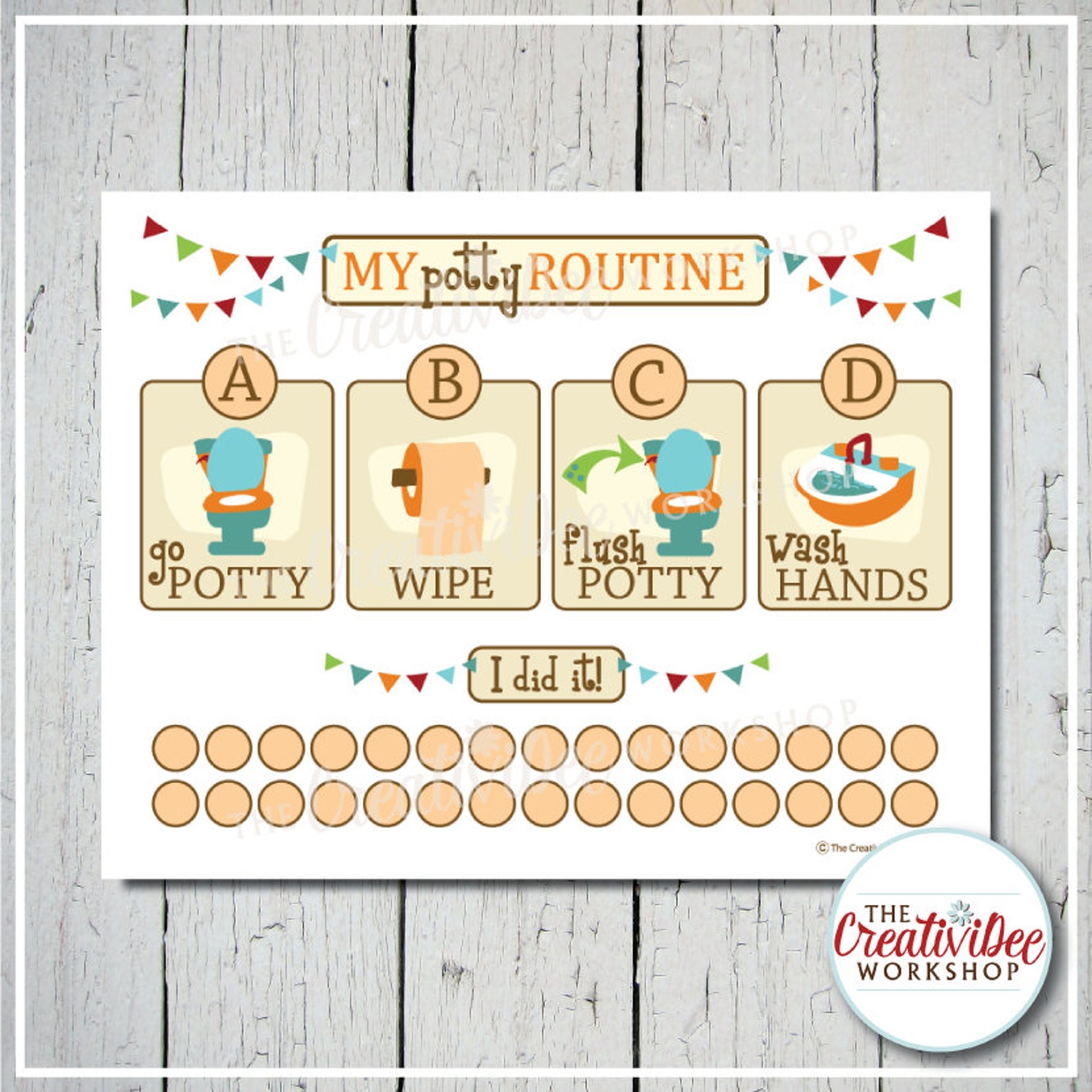 Potty Training Chart Printable Potty Chart Potty Routine - Etsy