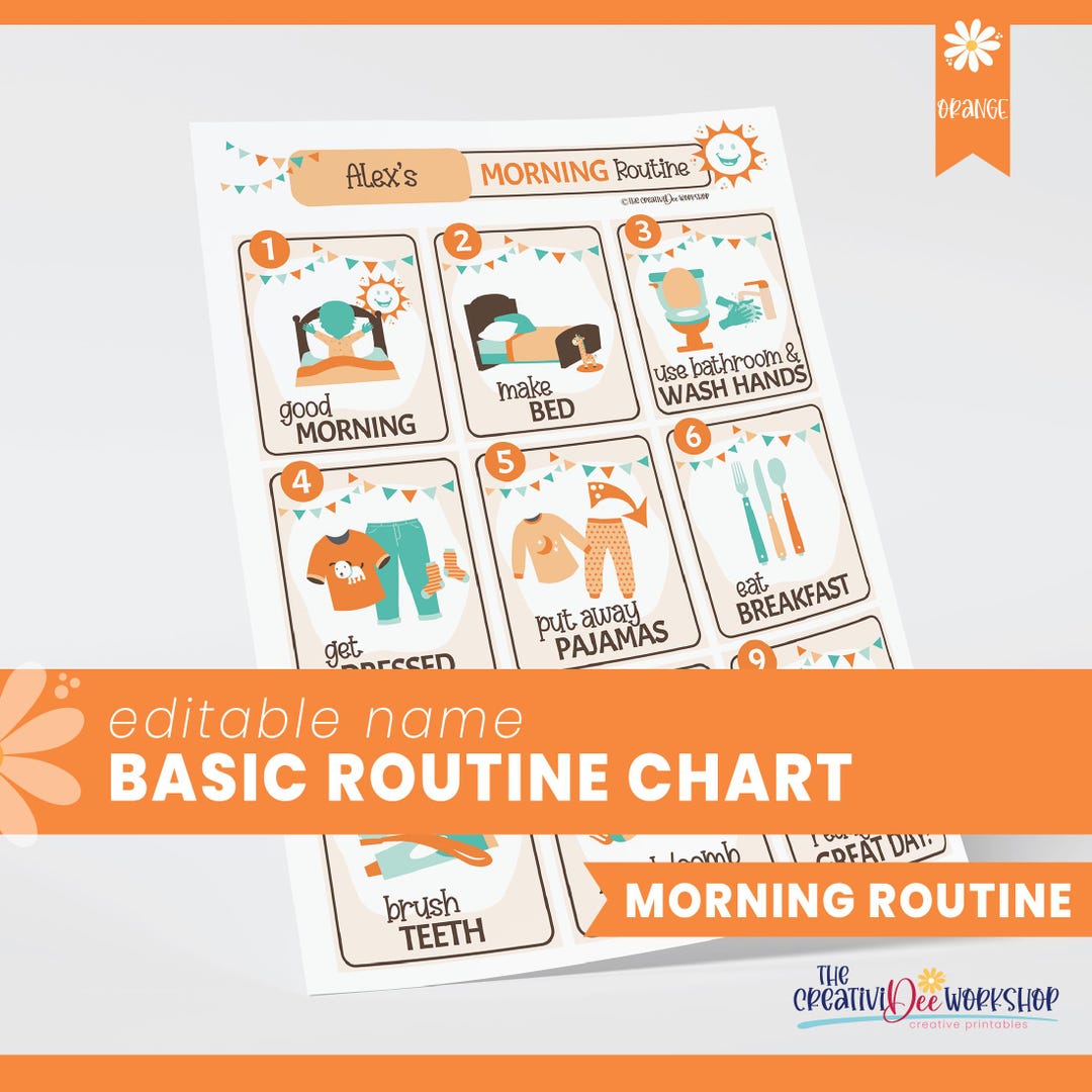 Morning Routine Chart for Children, Personalized Daily Rhythm Chart ...