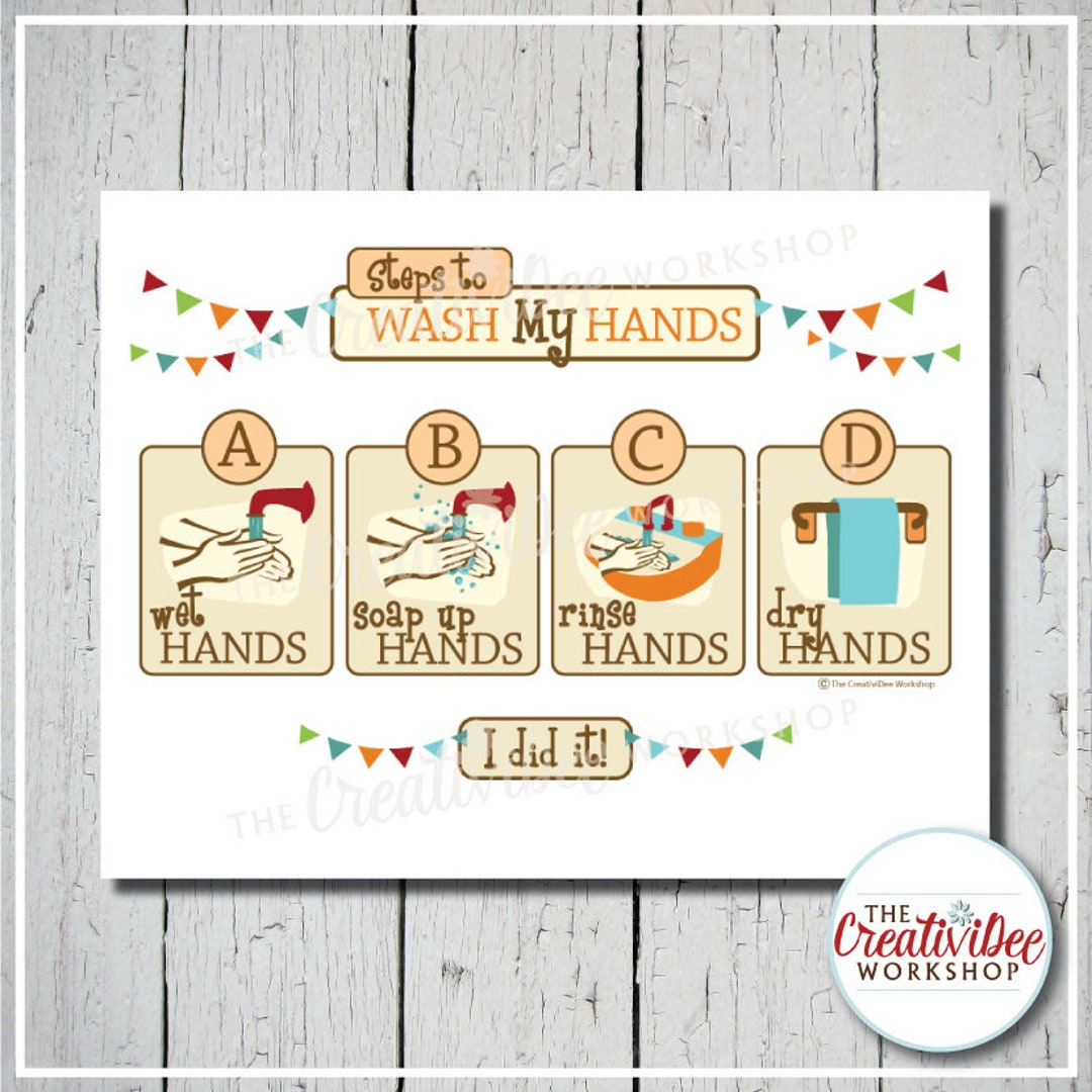 Wash My Hands Chart | Orange | Children's Chart | Classroom Chart ...