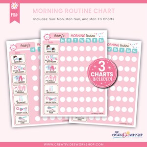 Printable Morning Routine Chart for Children - Kid's Daily Schedule ...