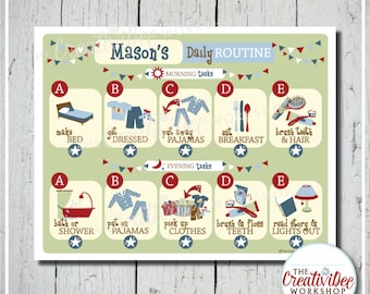 Morning and Evening Routine Chart for Kids - Etsy