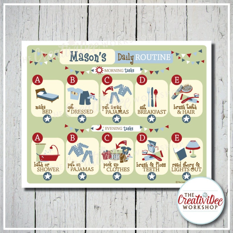Printable Daily Morning and Evening Routine Chart for | Etsy