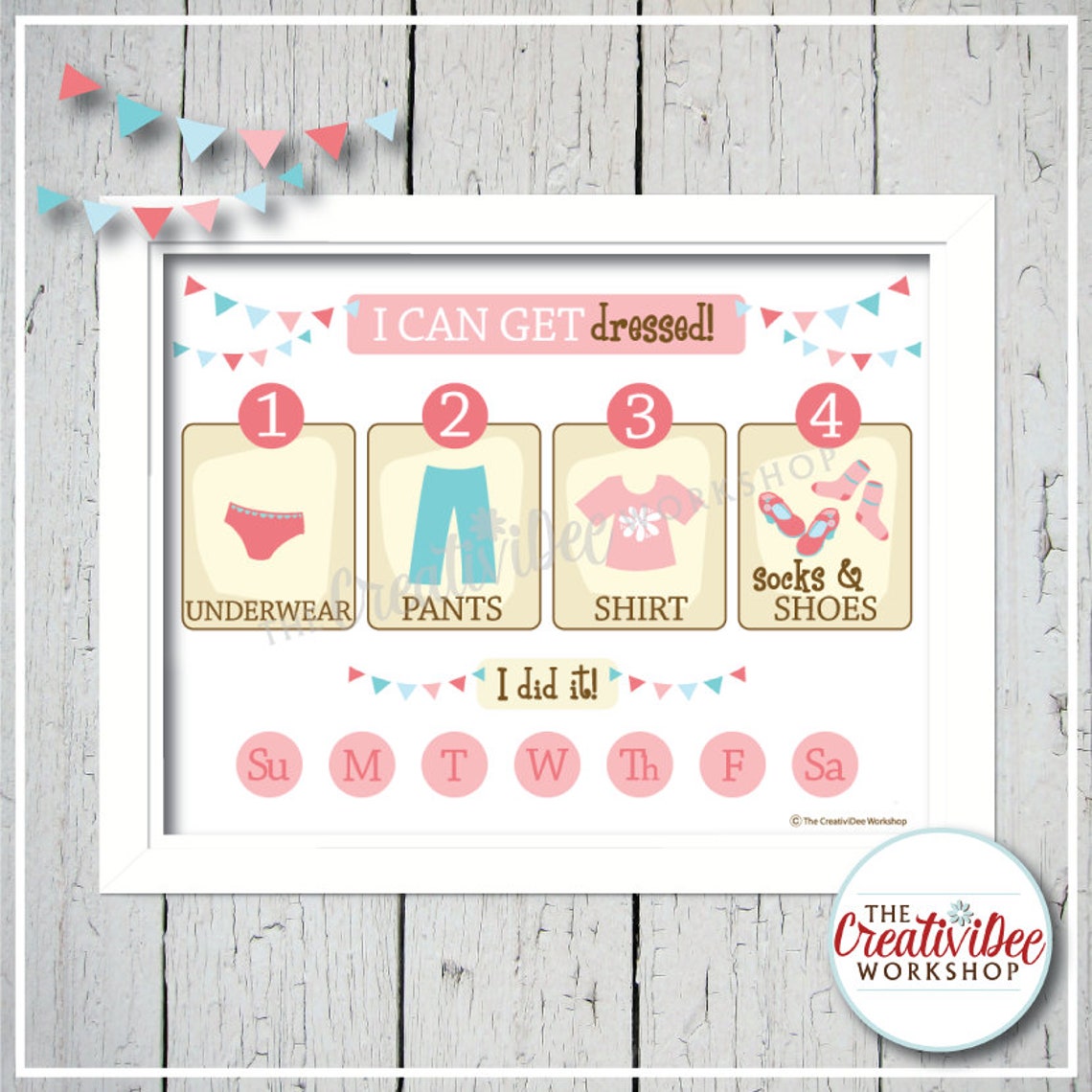 Getting Dressed Chart Steps to Get Dressed Children's - Etsy