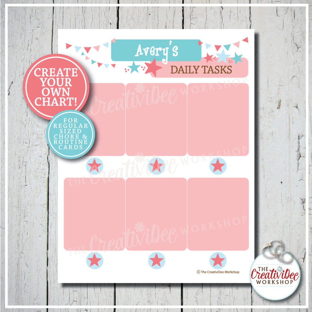 Create Your Own Chart! | Routine Chart | Chore Chart | Chart for Cards ...