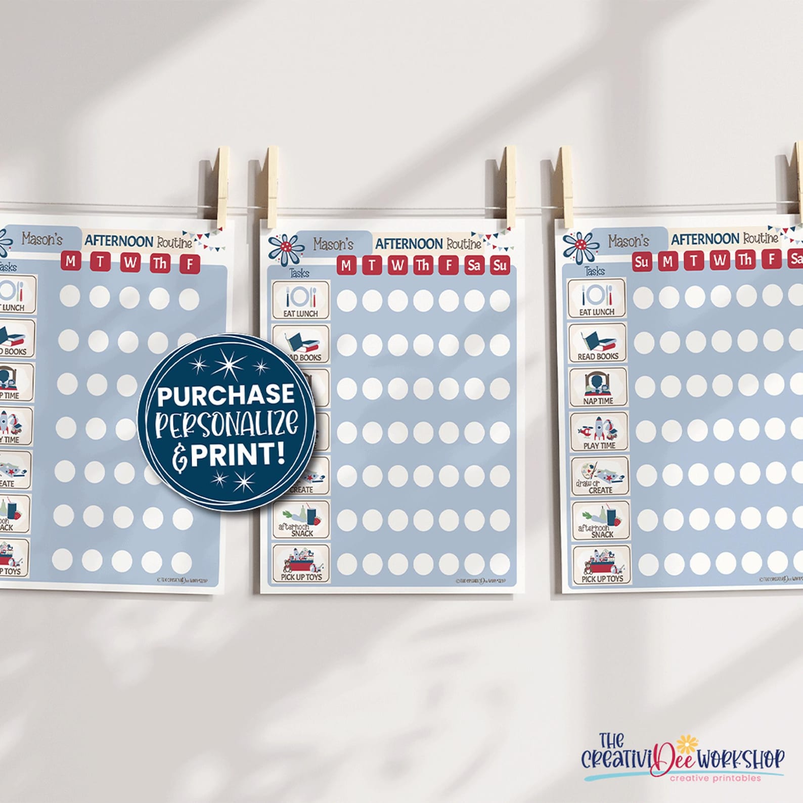 Printable Afternoon Routine Chart for Children With Editable Name - Kid ...