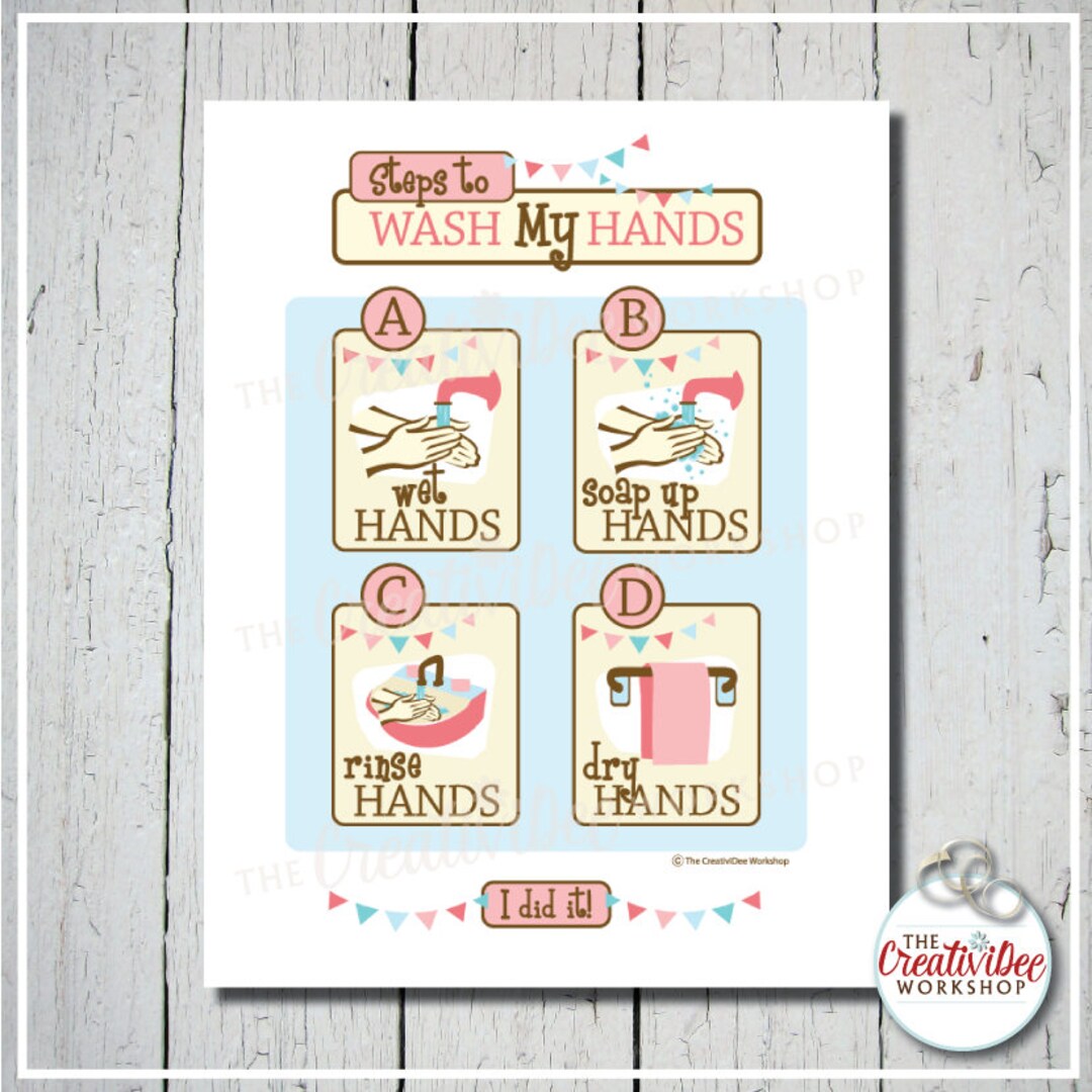 Wash My Hands Chart | Pink | Children's Charts | Classroom Chart ...