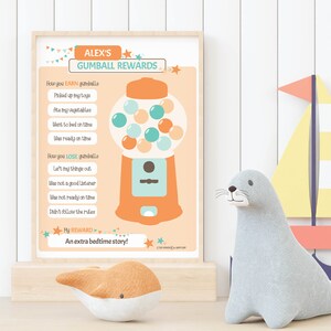Printable Children's Gumball Reward Chart, Editable, Personalizable ...