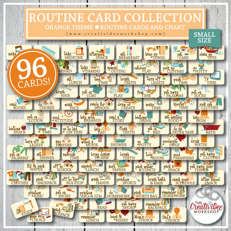 Printable ROUTINE Cards and Chart for Children 96 Total - Etsy