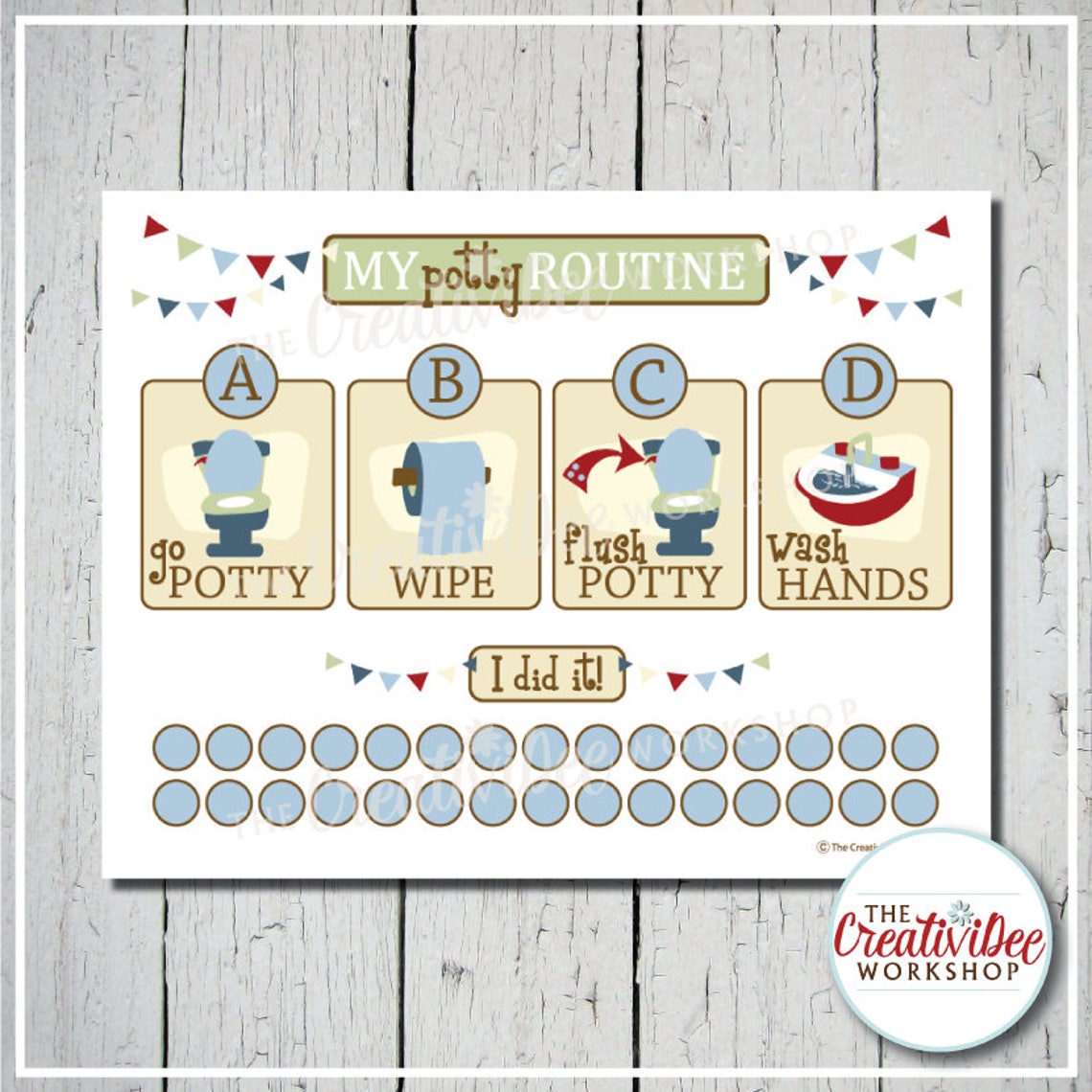 Potty Training Chart Printable Potty Chart Potty Routine - Etsy