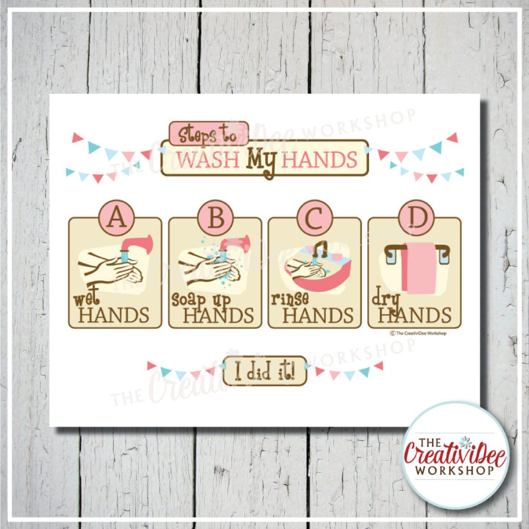 Wash My Hands Chart | Pink | Children's Chart | Classroom Chart ...