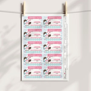 Printable Stayed in My Bed Punch Card for Children, Bedtime Incentive ...