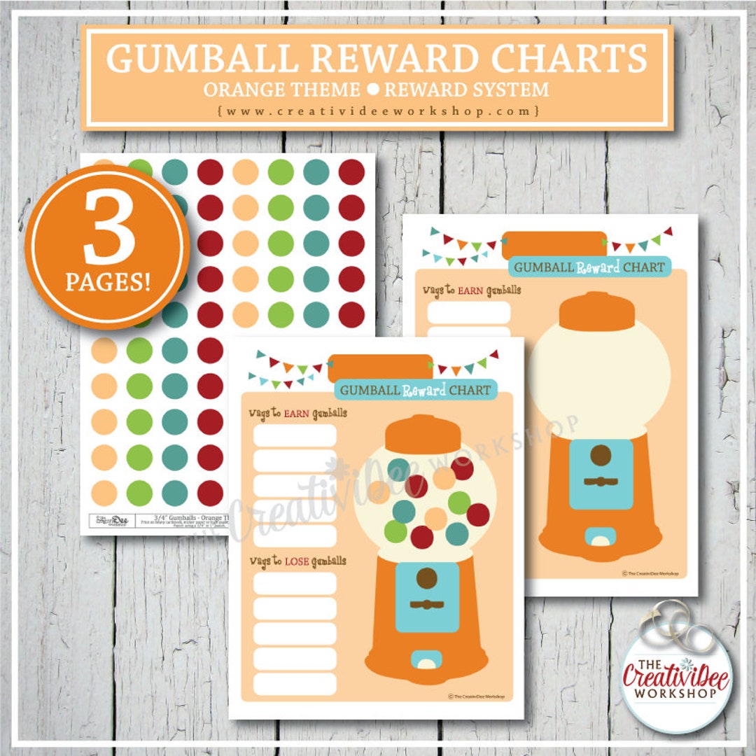 REWARD CHART | Gumball Reward Chart | Bubblegum Reward Chart | Children ...