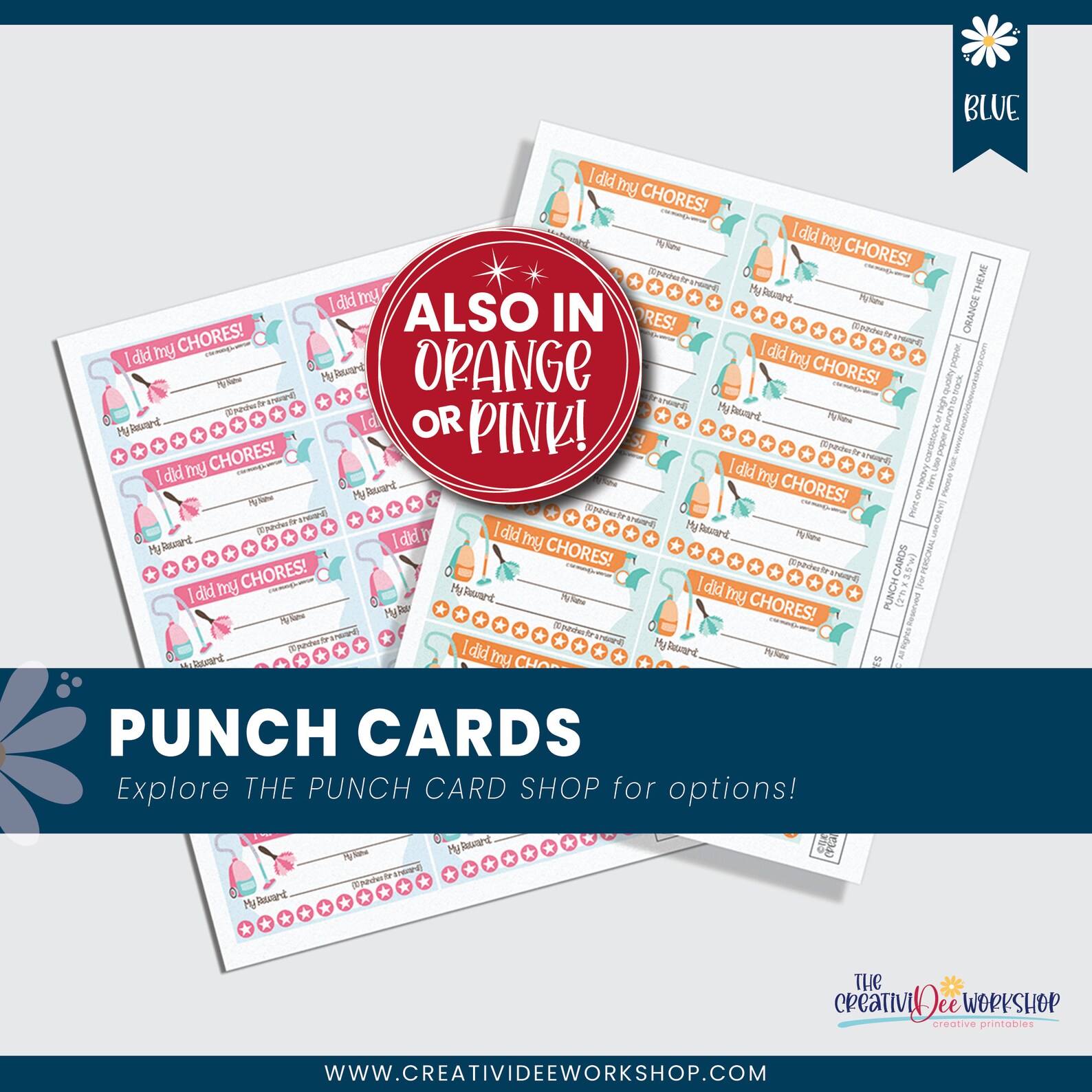 Printable Chore Punch Cards for Children, Editable Name and Reward ...