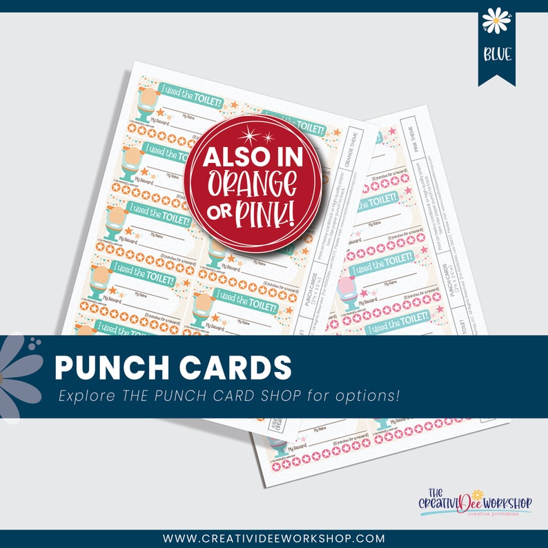 Printable Toilet Training Punch Cards, Editable Name and Reward, Potty ...