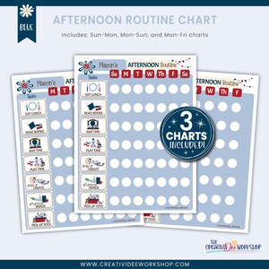 Printable Afternoon Routine Chart for Children With Editable Name - Kid ...