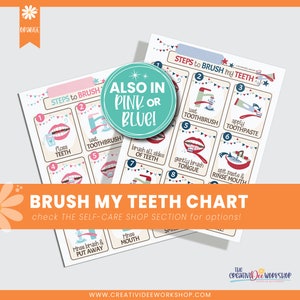 Printable Brush My Teeth Chart, Children's Routine, Editable Name ...