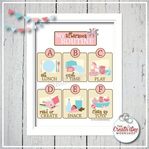 Afternoon Routine Chart for Children Printable Pink - Etsy