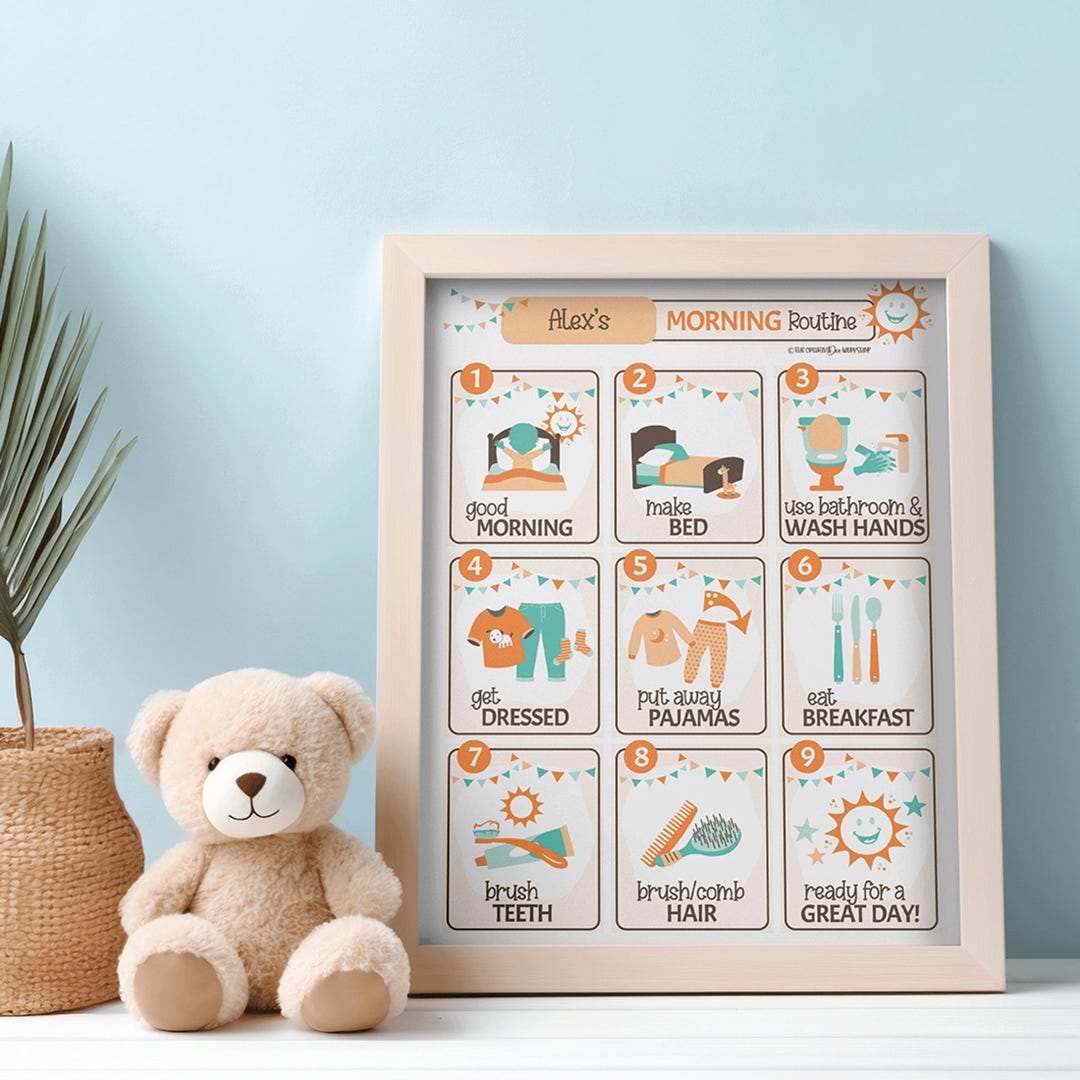 Morning Routine Chart for Children, Personalized Daily Rhythm Chart ...