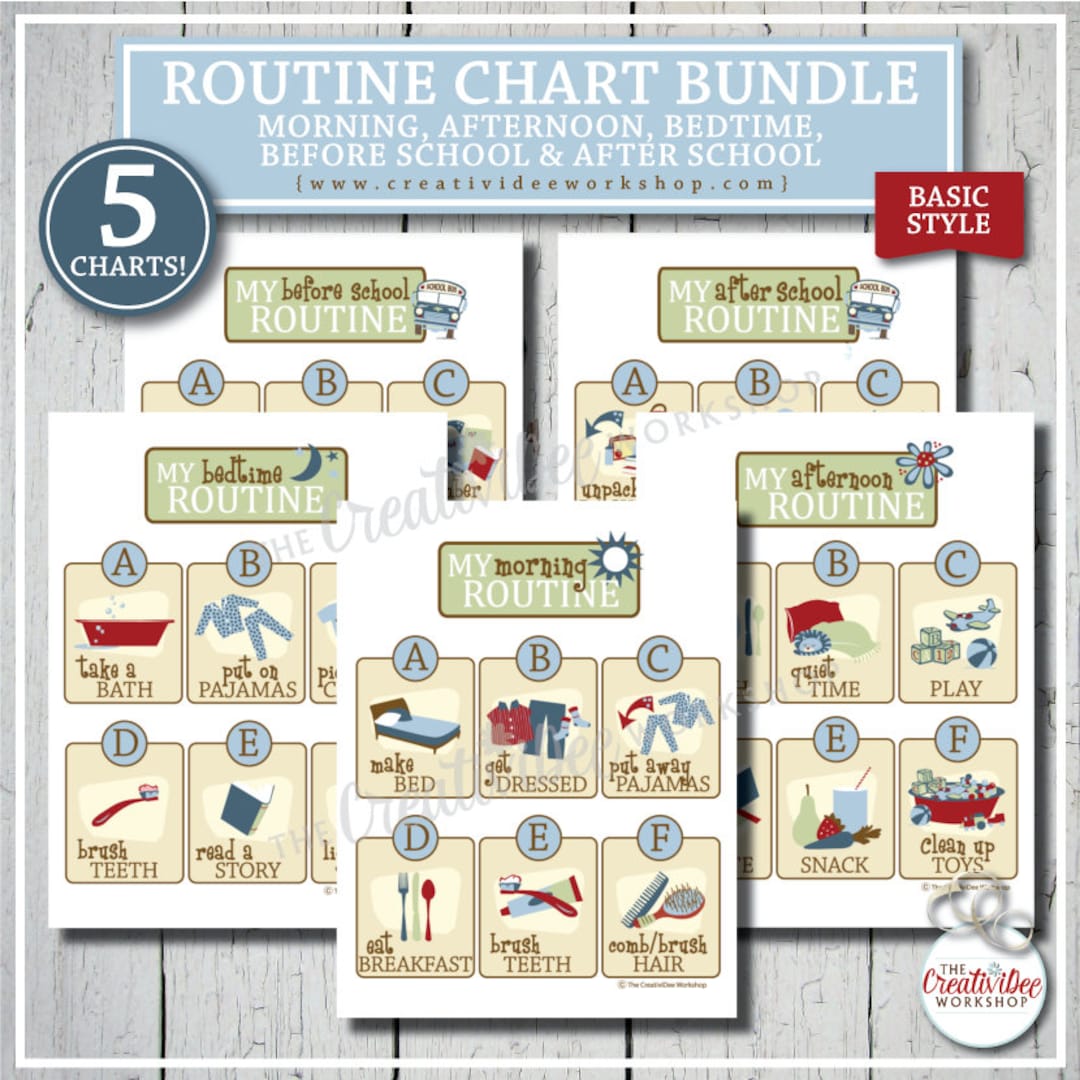 Printable Morning, Afternoon, Bedtime, Before School, After School ...