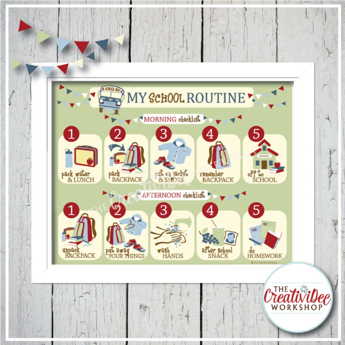 School Routine Chart Before and After School Routine Blue - Etsy