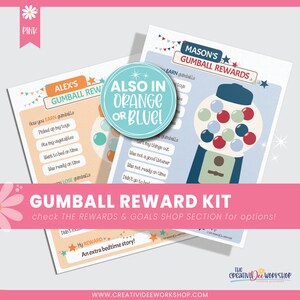 Printable Children's Gumball Reward Chart, Personalizable, Editable ...