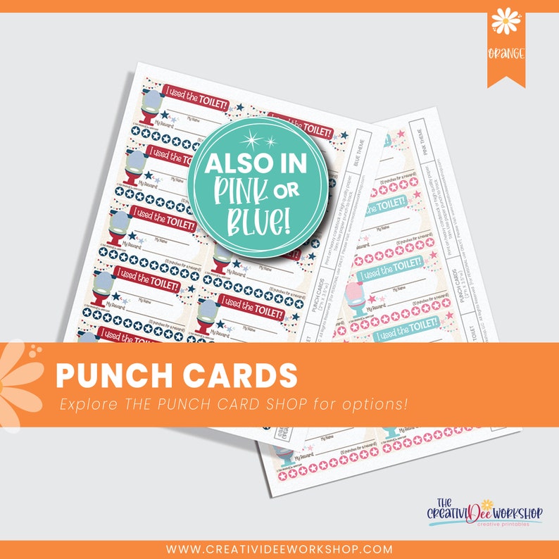 Printable Toilet Training Punch Cards, Editable Name and Reward, Potty ...