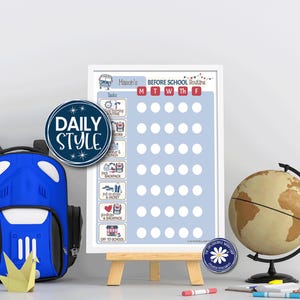Printable Before School Daily Routine Chart for Kids With Editable Name ...