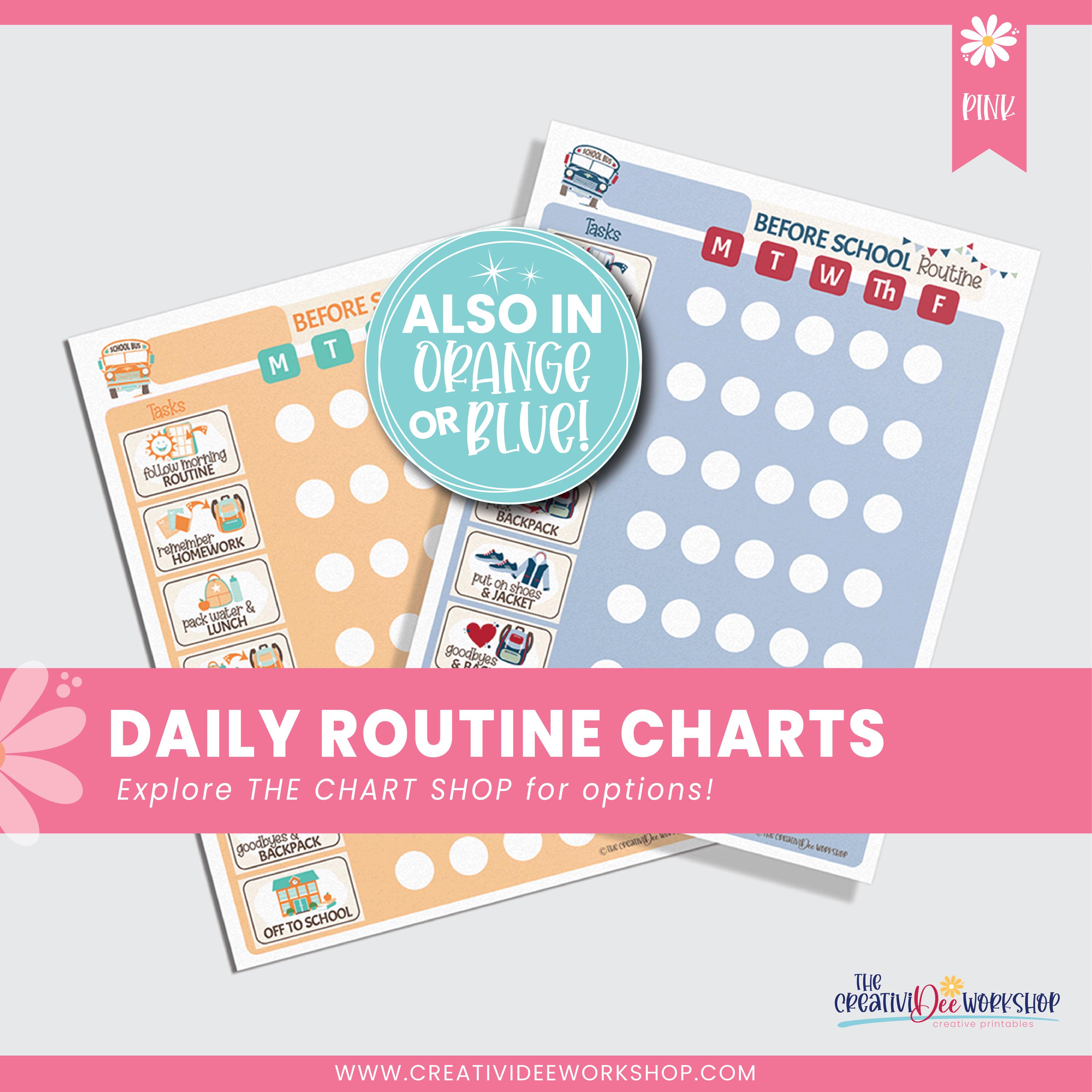 Before School Daily Routine Chart for Children - Kid's Printable ...