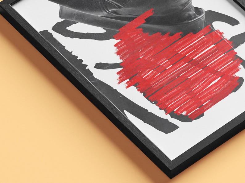 Red Face Poster – Abstract Red Mask Art, Wall Art, Deep Thought ...