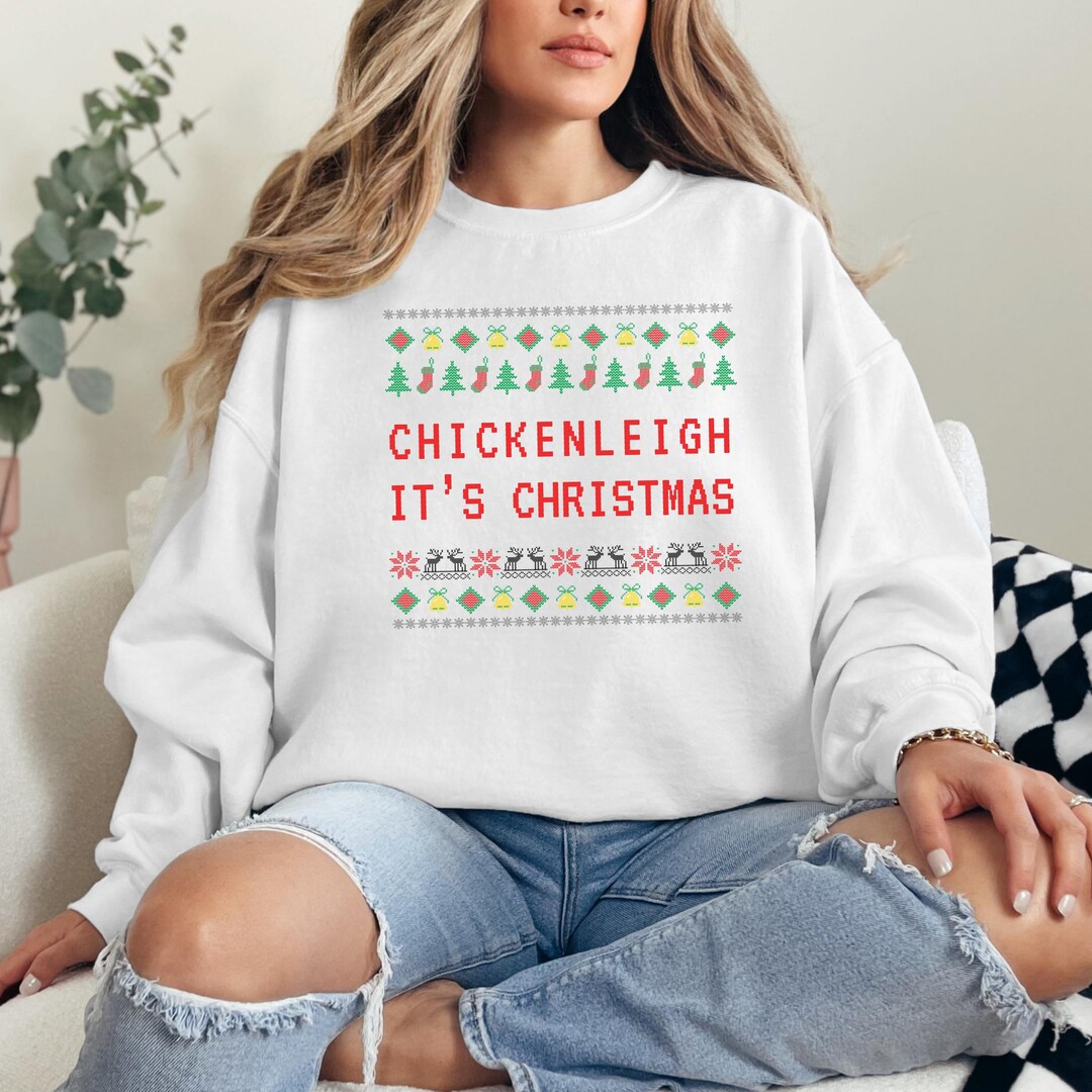 Chickenleigh Its Christmas Sweatshirt, Christmas Stitch Design ...