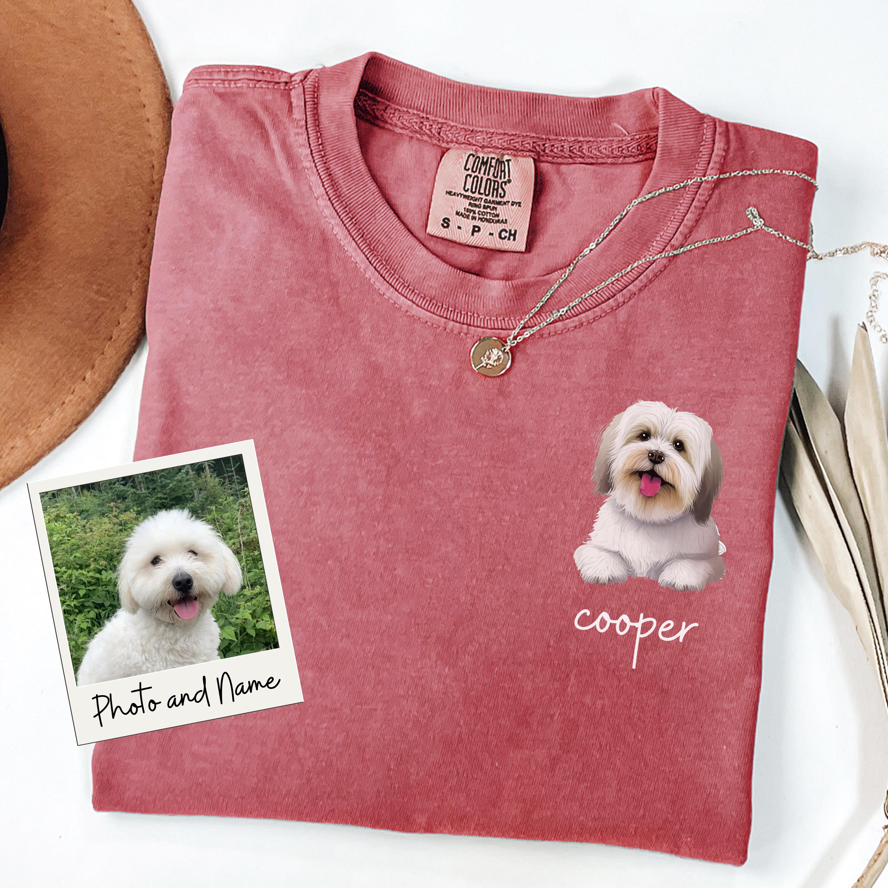 Comfort Colors® Custom Dog Shirt, Personalized Pet Portrait T-shirt ...