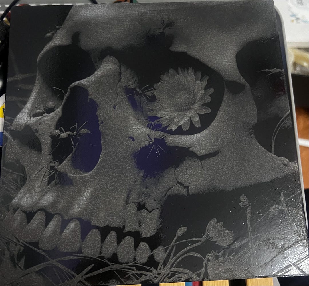 Skull Tile 8x8 Engraved - Etsy