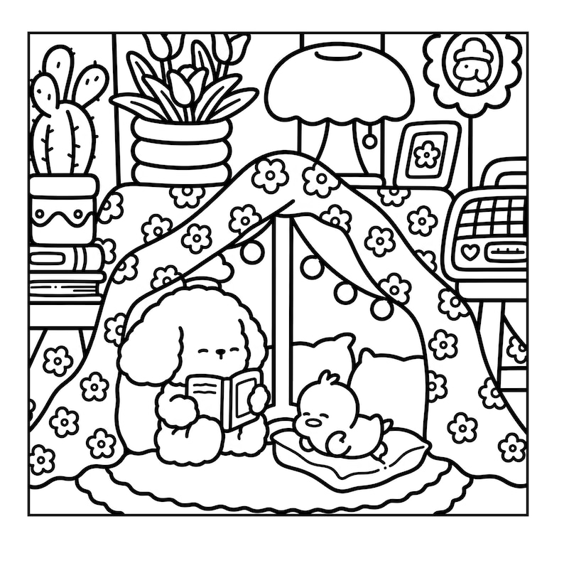 Cozy Animal Coloring Book | Bold Easy Pages for Stress Relief (digital ...