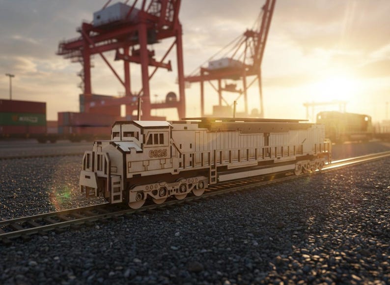 Diesel Locomotive Laser Cut File, 3D Wooden Train Model SVG DXF ...