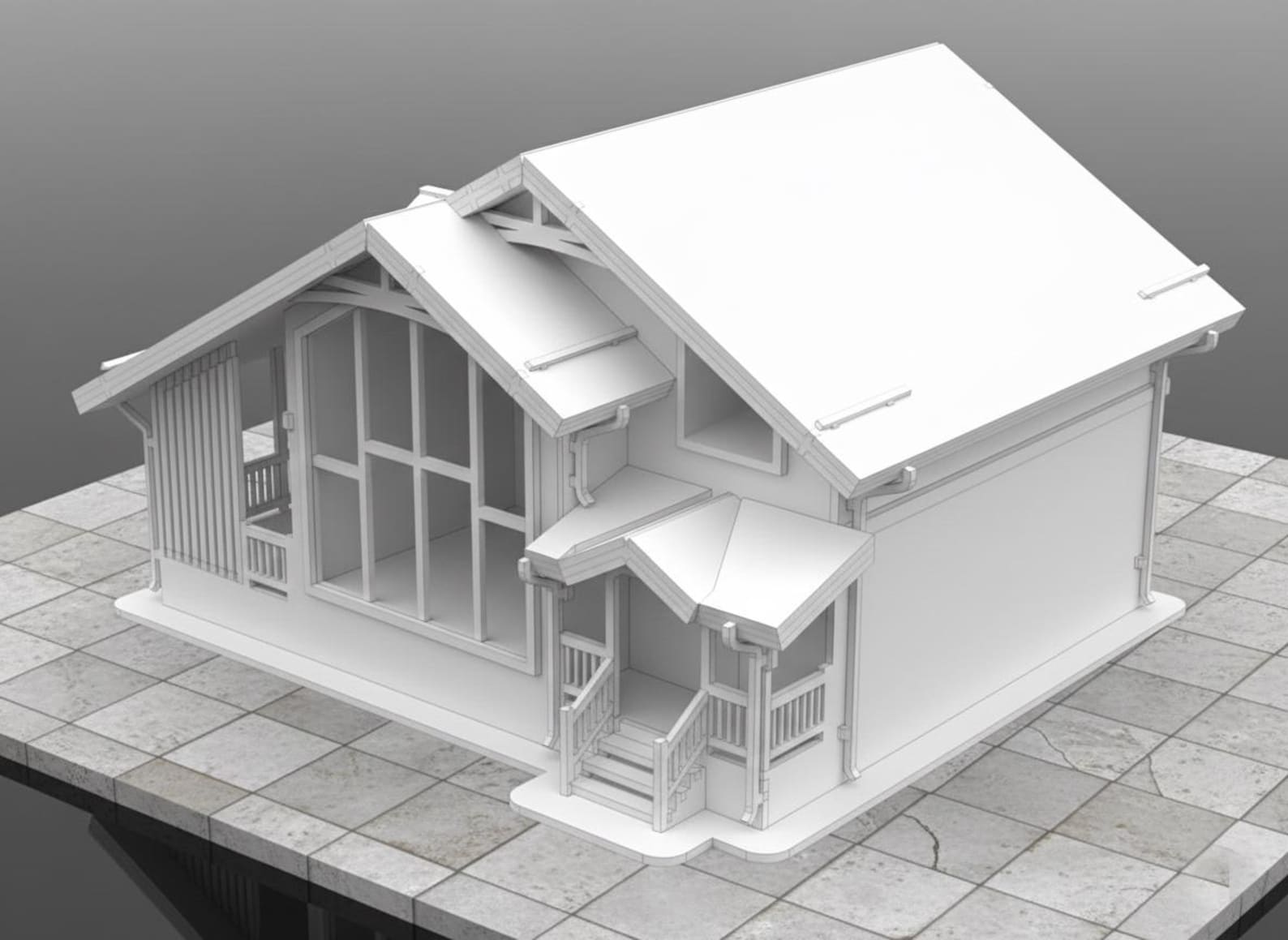 Modern Wooden Cabin SVG | Contemporary Dollhouse Laser Cut Files ...