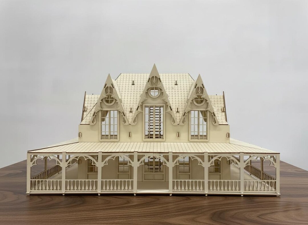 Victorian Gothic Cottage 3D Puzzle SVG File | Laser Cut Wooden ...