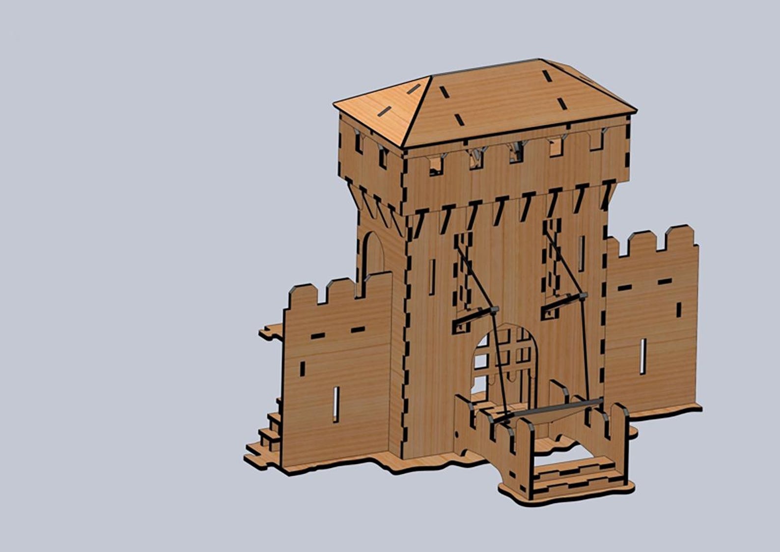 Medieval Castle Laser Cut Files, SVG DXF Pdf Cnc Template, Wooden ...