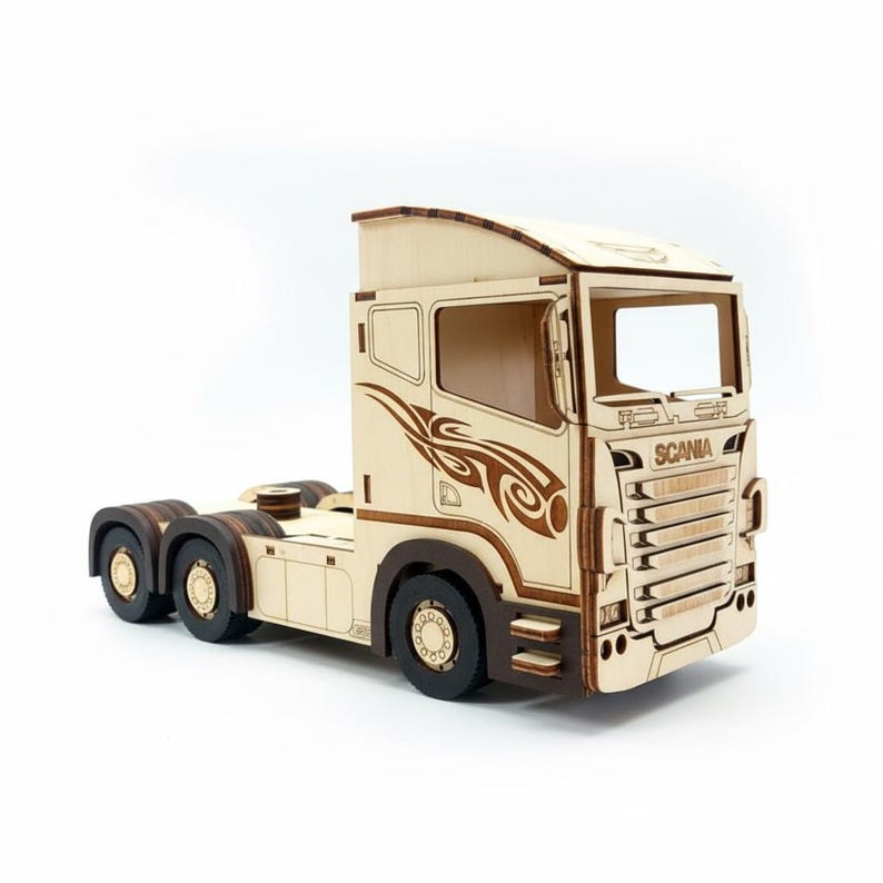 Scania R580 Truck Laser Cut File, 3D Wooden Model SVG DXF, Scania Lorry ...
