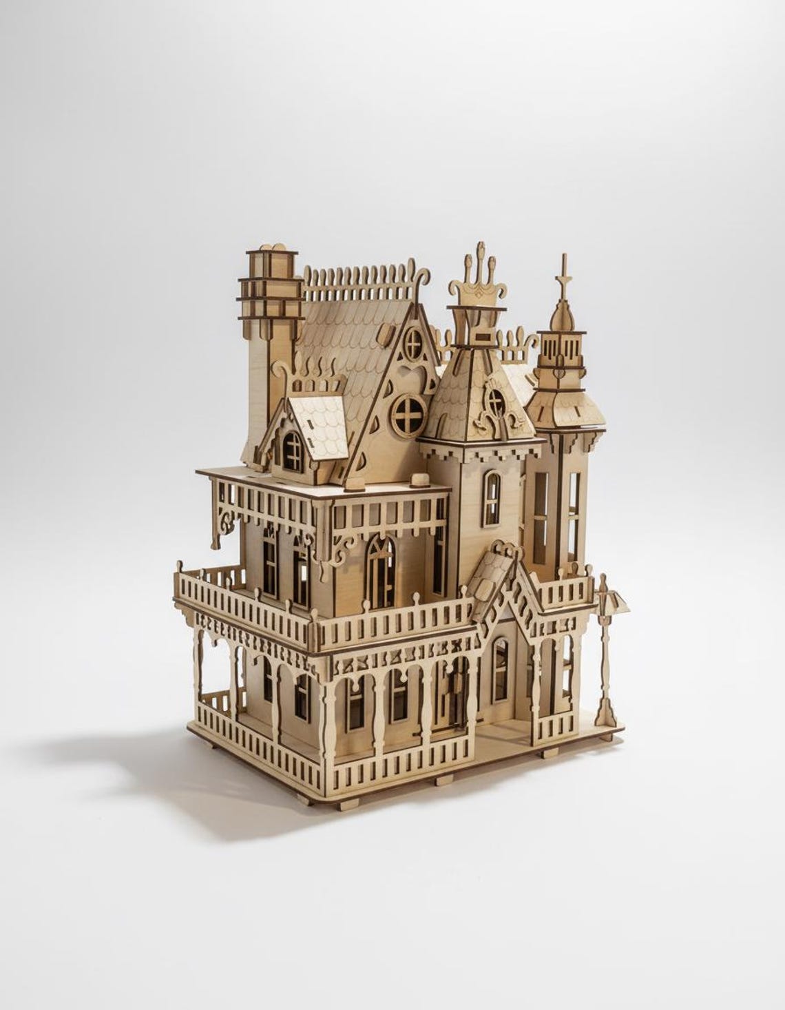 Victorian House Laser Cut File, Wooden Miniature Mansion SVG DXF ...