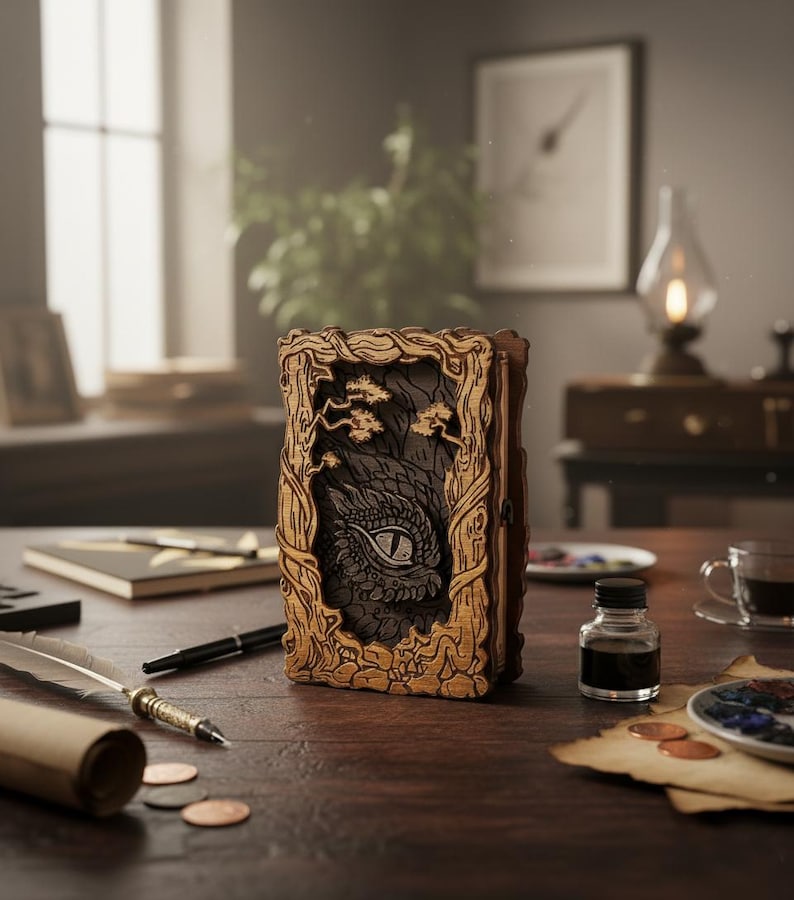 Fantasy Dragon Eye Box Laser Cut File – 3D Wooden Storage Box SVG for ...