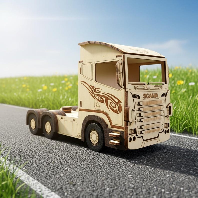 Scania R580 Truck Laser Cut File, 3D Wooden Model SVG DXF, Scania Lorry ...