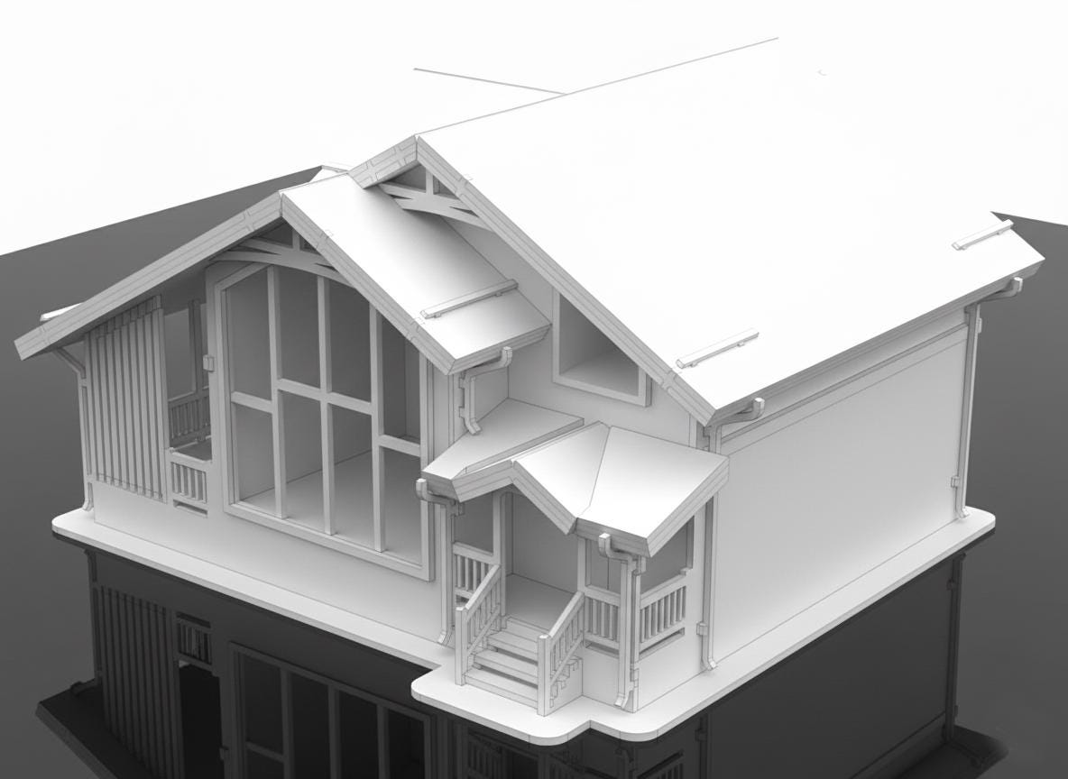 Modern Wooden Cabin SVG | Contemporary Dollhouse Laser Cut Files ...